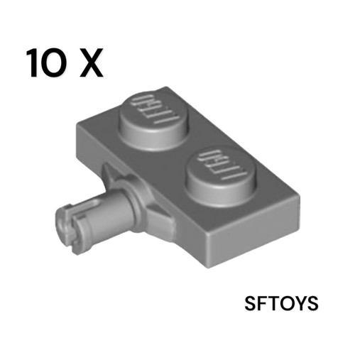 LEGO - Part 66897 - 10X in Medium Stone Grey - Plate 1x2 w/Wheel Holder ...