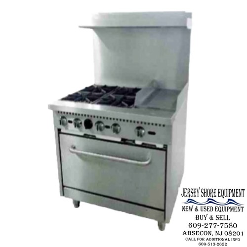 Serv-Ware SGR-4B-12G 36" Gas Restaurant Range w/ (4) Open Burners, 12 ...
