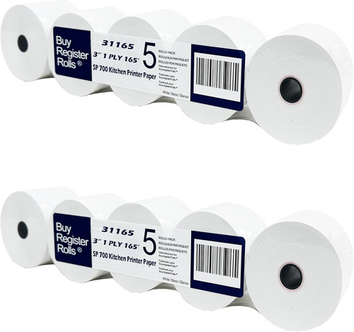 Star SP700 Kitchen Printer Paper (2 Packs of 5 Rolls Each) 3" X 165' 1 ...
