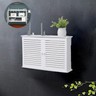 White Wood-Plastic Wifi Router Cover Storage Box Wall Mounted Shelf ...