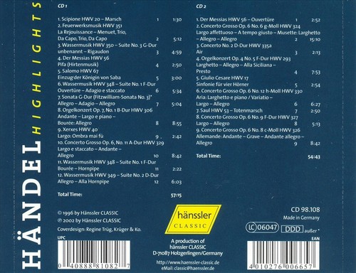 VARIOUS HÄNDEL HIGHLIGHTS NEW CD 40888810827| eBay
