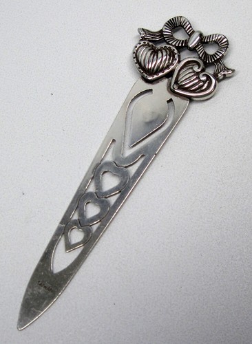 Brighton Silver Plated HEARTS AND BOW Design Bookmark 4 3/4" Long ...