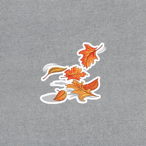Watercolor Autumn Leaves Sticker - Fall Maple Leaf Decal #5620 | eBay