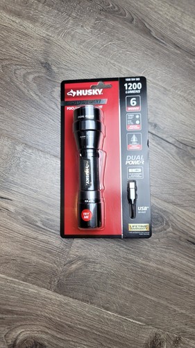Husky LED Dual Power Rechargeable Flashlight, 1200 Lumens, New. | eBay