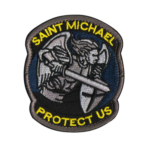 Saint Michael Protect Us Hook and Loop Morale Patch Army Navy USMC Air ...