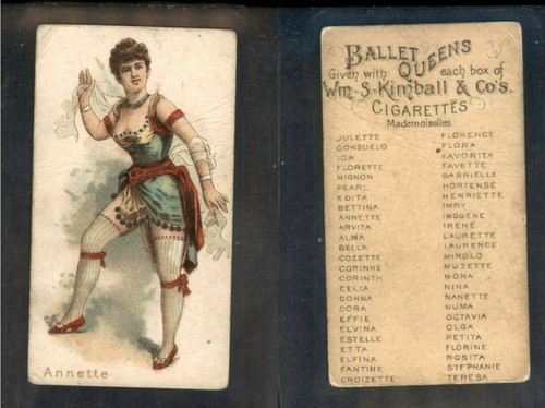 1889 N182 WM. S. KIMBALL & CO. BALLET QUEENS " ANNETTE " 1007 | eBay