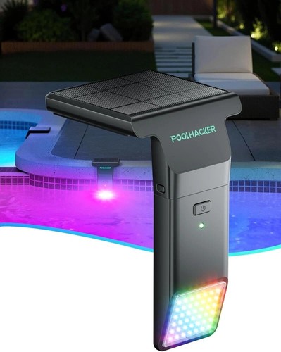 Solar Pool Lights Only for Inground Pool, 10-Color 4-Mode Light Sensing ...