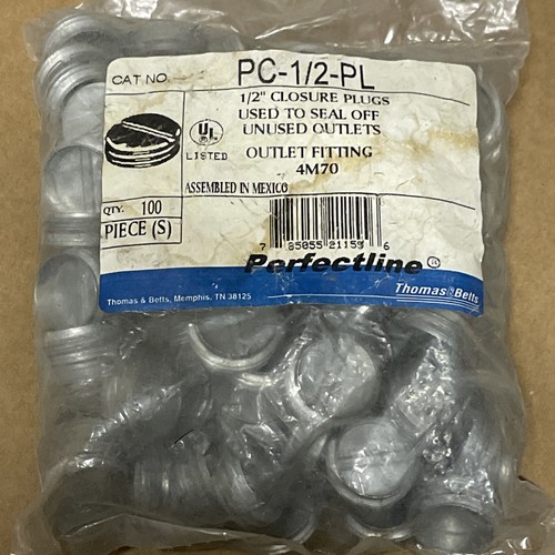 Bag Of 100 1/2" Electrical Box Outlet Closure Plugs Free Ship Metallic ...