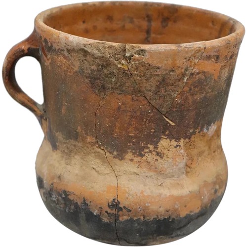 Prehistoric Native American Indian Glazed Pottery One-Handle Cooking ...