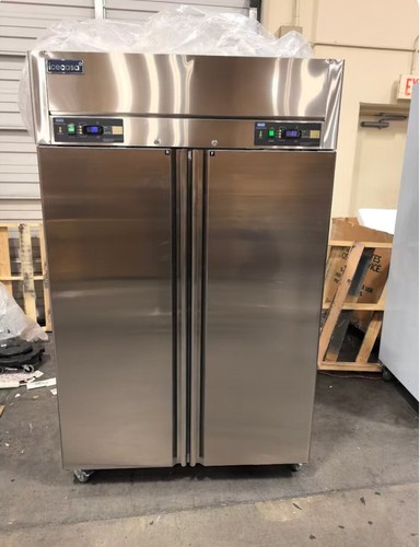 48" Commercial Fridge Freezer Combo, 2 Door Stainless Steel Fridge ...