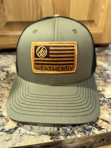 Weatherby Rifles Trucker Hat, Richardson Snap-back Olive Green/Black ...