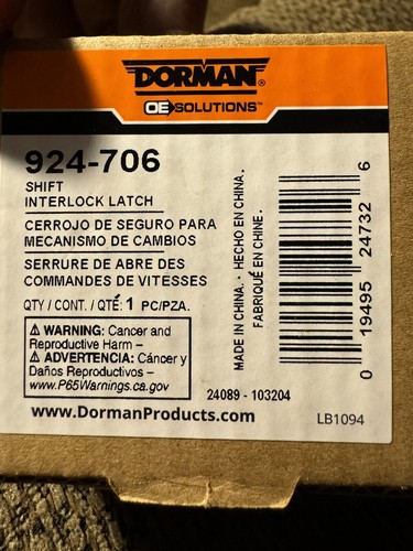 Shift Interlock Latch Dorman 924-706 | eBay