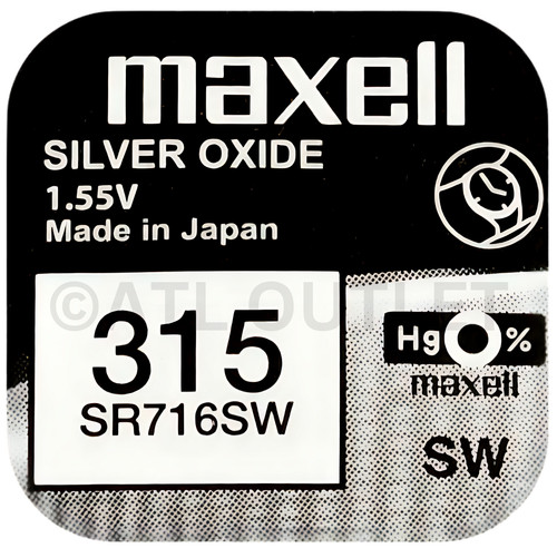 Maxell 315 SR716SW 1.55v Silver Oxide Watch Battery - Made In Japan | eBay