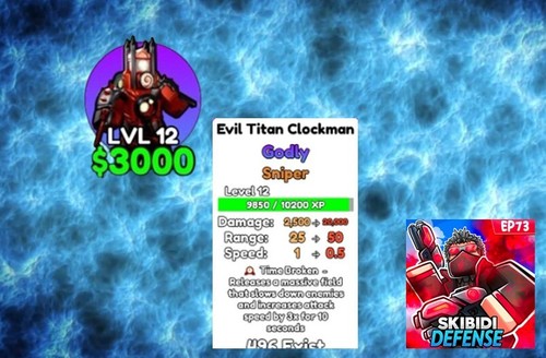 Roblox - Skibidi Tower Defense " Evil Titan Clockman " Godly Sniper | eBay