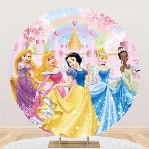 Round Princess Backdrop Castle Girls Birthday Party Photo Background ...