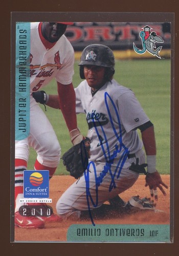 2010 Jupiter Hammerheads EMILIO ONTIVEROS Signed Card autograph auto ...