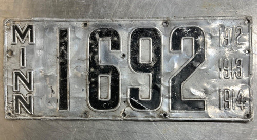 Minnesota License Plate Tag 1912 1913 1914 Very Low Number! | eBay