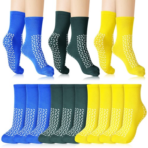 10 Pairs Hospital Non Slip Socks with Double Sided Grips Fall ...