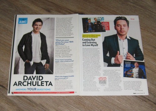 David Archuleta original TWO magazine clippings pages PHOTO article | eBay