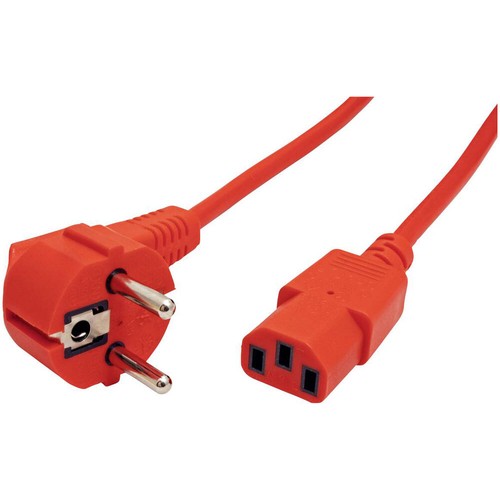 Roline 19.08.1010 Power Cable Red 1.80m IEC C13 Angled Safety Plug | eBay