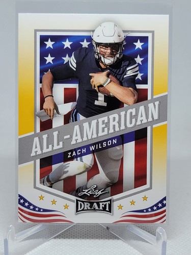 2021 Leaf Draft ZACH WILSON All American Rookie RC Gold Parallel Card ...