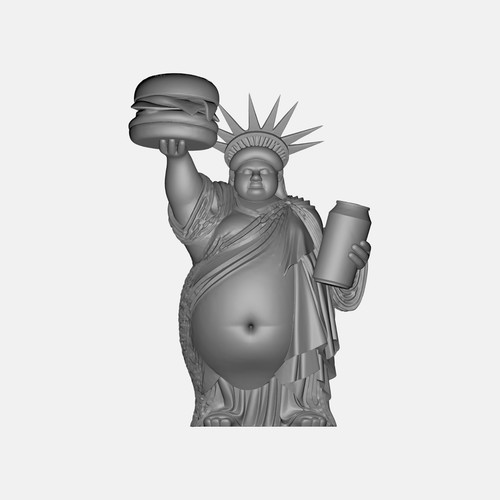 Fat Junk Food Statue of Liberty NY 3D Printed Resin Statue Sculpture ...