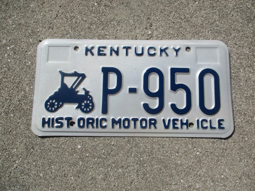 Kentucky Historic Motor Vehicle license plate # P - 950 | eBay