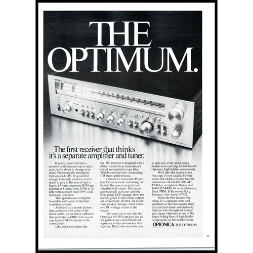 1978 Optonica SA-5151 the Optimum Stereo Receiver Vintage Print Ad Wall ...