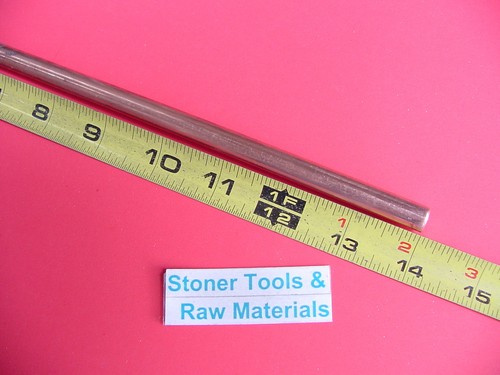 3/8" C110 COPPER ROUND ROD 14" long H04 Solid .375" OD CU New Lathe Bar ...