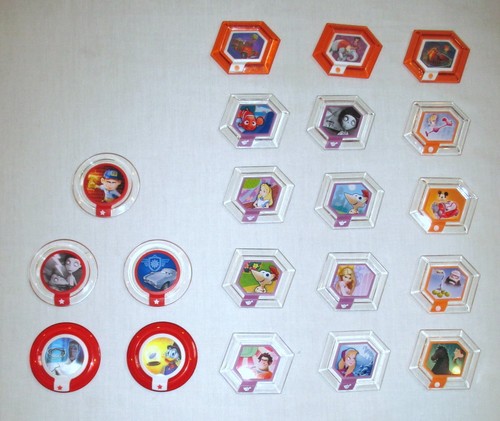 Disney Infinity 1.0 Power Discs Lot of 20 Scrooge Peter Pan Ship Tron ...