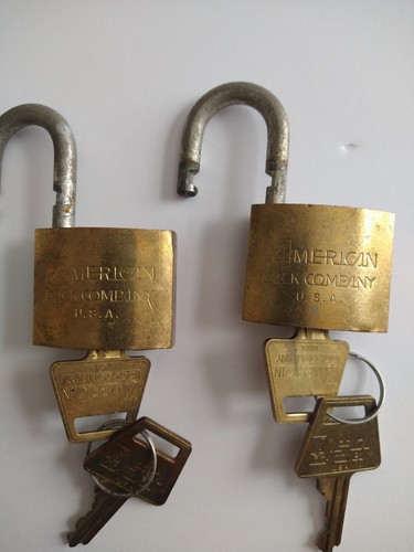 Vintage American Lock Co. US Military Padlocks Solid Brass WWII Set w ...
