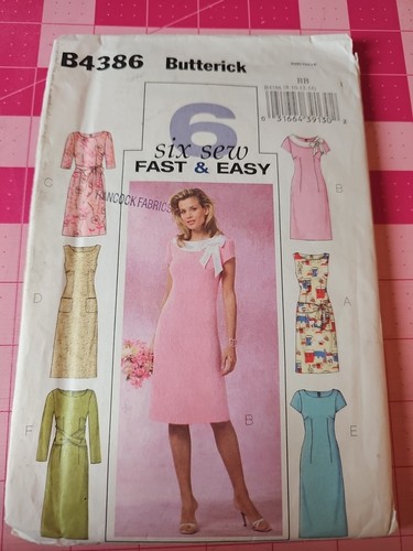 Butterick Pattern B4386 Size 8-14 Six Sew Easy Misses Petite Dresses ...