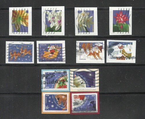 12 USA STAMPS SCOTT# 4712-15, 4862-65, 5247-50-CHRISTMAS, FLOWERS | eBay