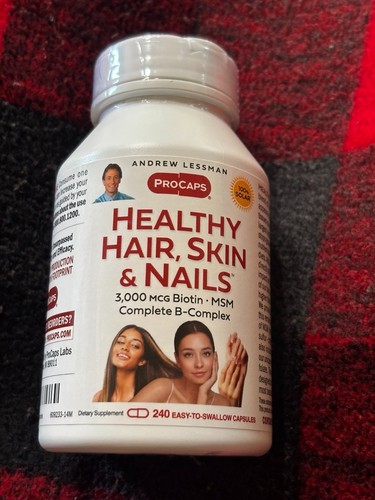 Andrew Lessman Hair Skin & Nails 3,000 MCG Biotin 240 Capsules Exp. 05 ...