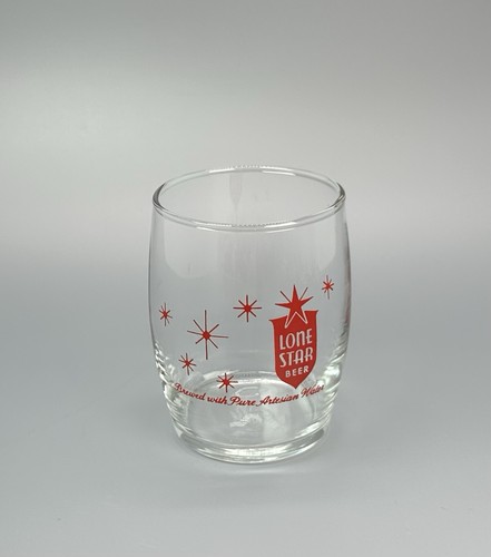 Lone Star Beer Barrel Glass / Vtg Barware Advertising / Man Cave Tavern ...