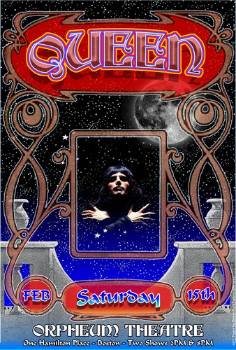QUEEN CONCERT 1975 TOUR by First Generation Grande Poster Artist Carl ...