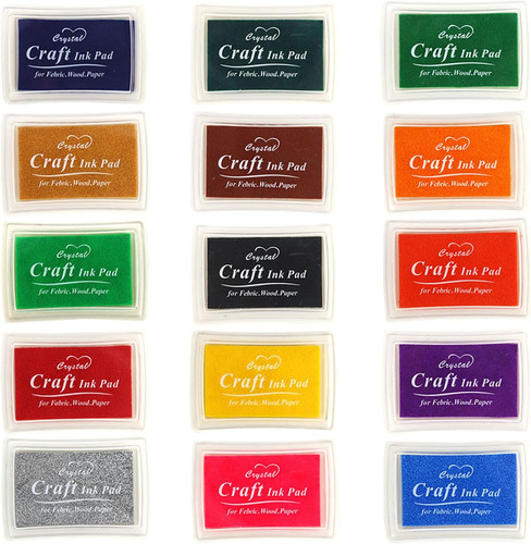 15 Piece Color Ink Pad, Ink Pad Set, Stamp Pads, Environmentally ...
