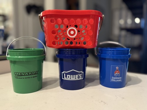 Mini Plastic Bucket Lot of 4 Menards Lowe’s Sherwin Williams Target New ...