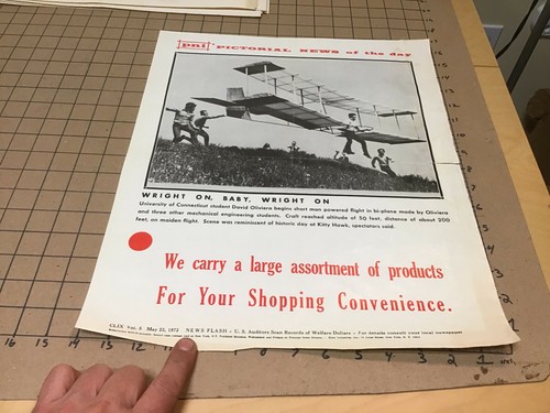 14x17" PNI Pictorial News of the Day Poster -BI-PLANE kitty hawk fun 5 ...