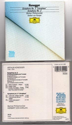 Arthur Honegger - Symphonies 2 & 3, Berlin PO/Herbert von Karajan 1973 ...