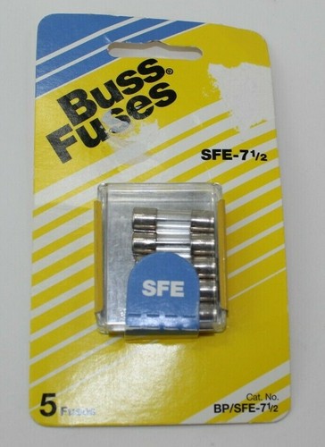Buss Fuses SFE-7 1/2 BP/SFE-7 1/2 Glass Fuses 5pk | eBay