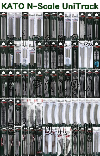 KATO UniTrack N Scale Straight Curved Flex Double Bumper Turnouts X ...