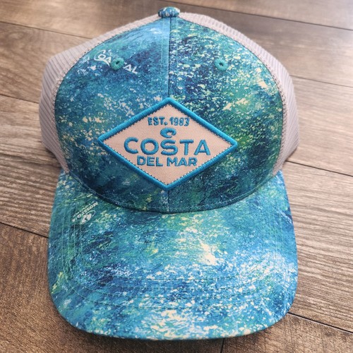 Costa Del Mar Hat Cap Snapback Mesh Trucker Patch Logo AOP New W/ Tag ...