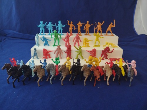 Vintage Plastic Marx Indians, Cowboy, & Horse, Toys Lot | eBay