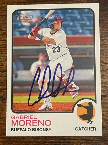 GABRIEL MORENO signed auto autographed 2022 Topps Heritasge Minors COA ...