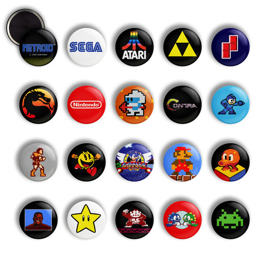 Retro Video Game MAGNETS (SET OF 20) 1 inch-Fridge-Classic-Nintendo ...