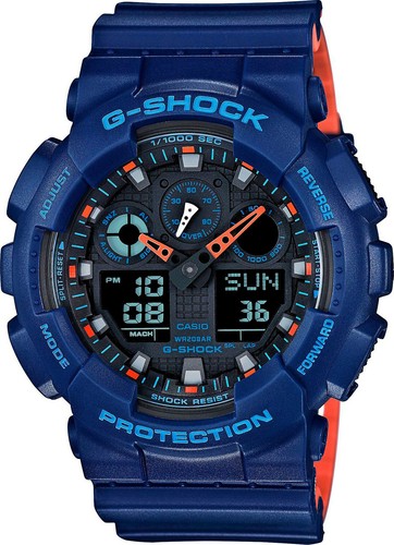 Casio G-Shock GA-100L-2A Blue Resin Men's Watch | eBay