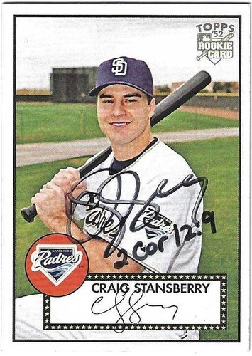 Autograph Signed 2007 Topps '52 197 Craig Stansberry San Diego Padres ...