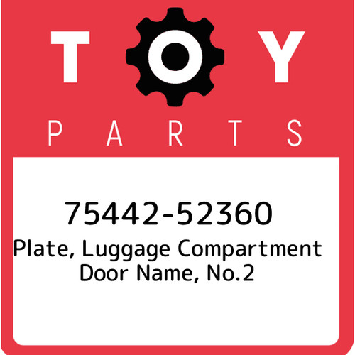 75442-52360 Toyota Plate, luggage compartment door name, no.2 ...