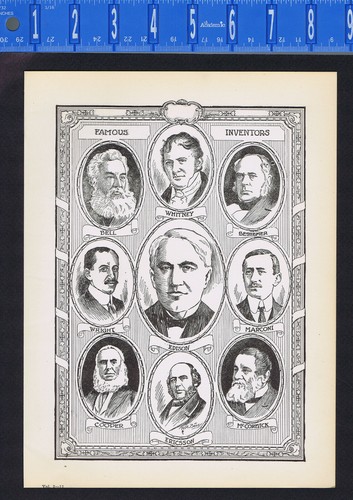 Portrait Montage of Famous Inventors & Inventions- 1922 Historical ...